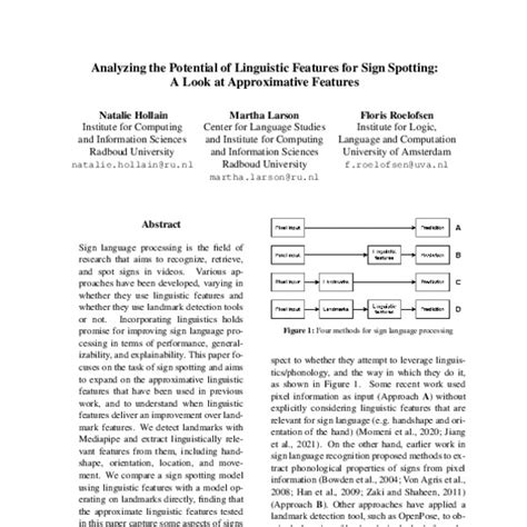 Analyzing The Potential Of Linguistic Features For Sign Spotting A