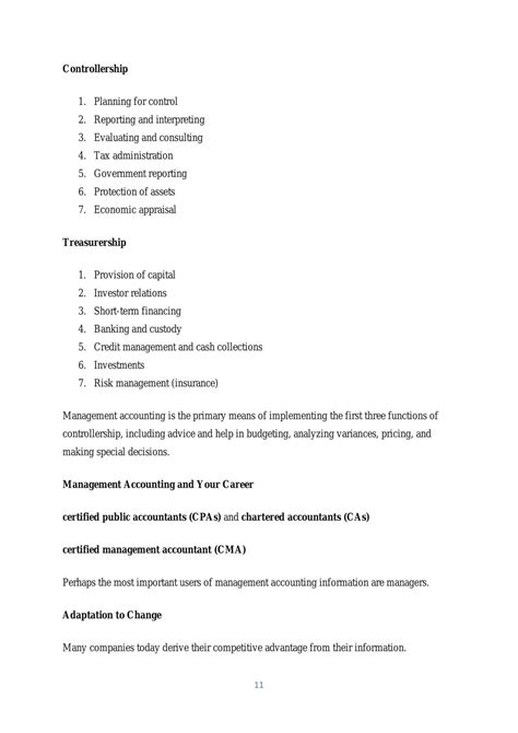 Management Accounting Notes Fin4284 Management Accounting Segi Thinkswap