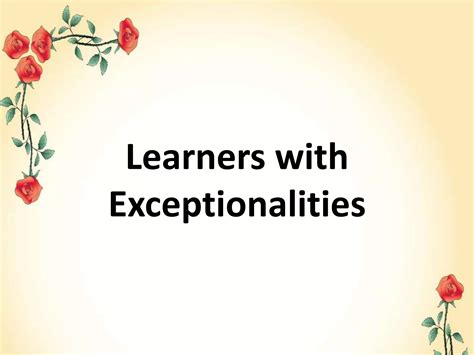 Learners With Exceptionalities Ppt