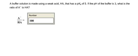 Solved A Buffer Solution Is Made Using A Weak Acid HA That Chegg