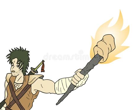 Man With Torch Stock Vector Illustration Of Graphic