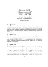 Problem Set 11 ECON 1102 2012 Problem Set 11 Macroeconomics 1 ECON 1102 7074 Lecturer