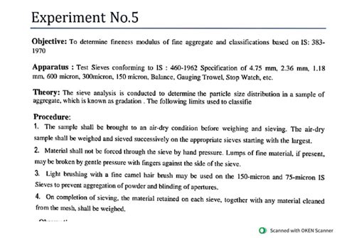 Fineness Modulus Of Fine Aggregate Pdf