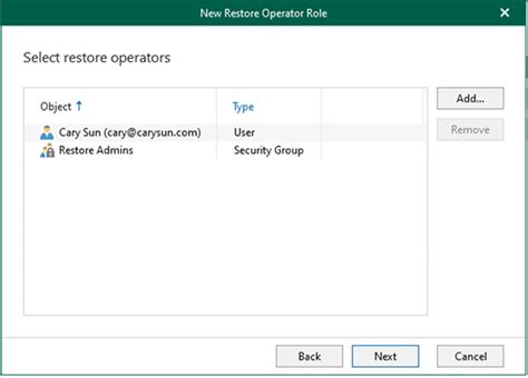 How To Add Restore Operator Role For The Veeam Backup For Microsoft V Cary Sun