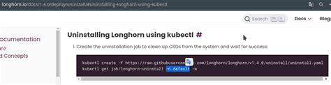 Doc Update The Longhorn Document In Uninstalling Longhorn Using Kubectl · Issue 4841