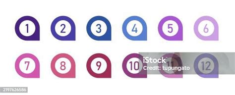 bullet point colorful numbers design element set stock illustration