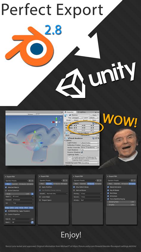 Perfect Fbx Export Settings From Blender 28 To Unity Runity3d