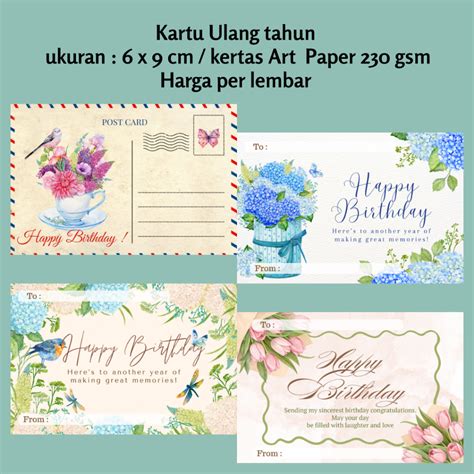 Jual Kartu Ucapan Ulang Tahun Ucapan Birthday Kartu Ultah Murah Shopee Indonesia