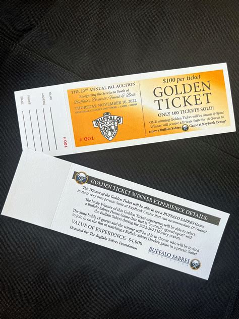 Golden Ticket Police Athletic League Of Buffalo Inc