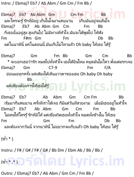 คอร์ดเพลง จะบอกเธอว่ารัก The Parkinson เนื้อเพลงใหม่ 2024