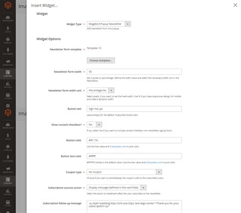 Screenshots For Magento 2 Popup Extension