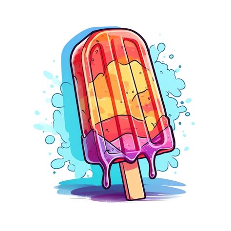 Premium Ai Image A Cartoon Of A Popsicle