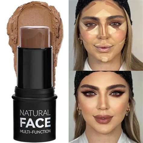 컨투어 쉐딩 윤곽 하이라이터 펄 스틱 방수 페이스 리퀴드 컨실러 브론저 스펀지 스틱 천연 파운데이션 티몬