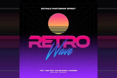 retrowave text effect graphic by cursedesignc · creative fabrica