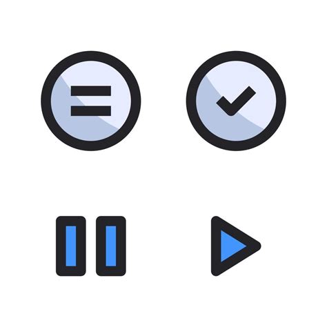 User Interface Icons Set Amount Checklist Stop Play Perfect For Website Mobile App App