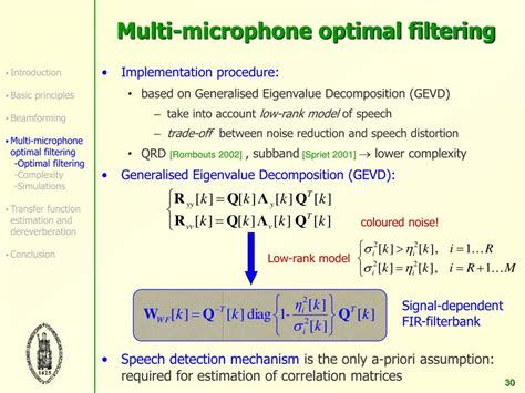 Ppt Multi Microphone Noise Reduction And Dereverberation Techniques For Speech Applications