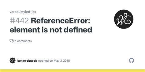 Referenceerror Element Is Not Defined · Issue 442 · Vercelstyled Jsx · Github