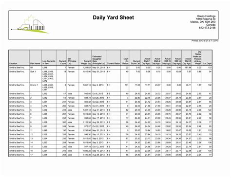 Cattle Inventory Spreadsheet Db Excel Com