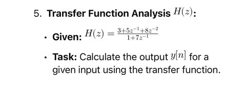 Solved Transfer Function Analysis Hz ﻿given