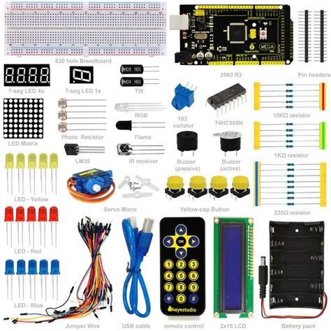 Kit De Iniciação Com Arduino Mega 2560 Keyestudio Kit Arduino Ptr0
