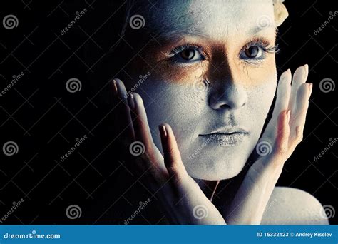 White Face Stock Image Image Of Eyes Mask Hair Girl 16332123