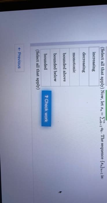 Solved Select All That Apply Now Let 8n The Sequence
