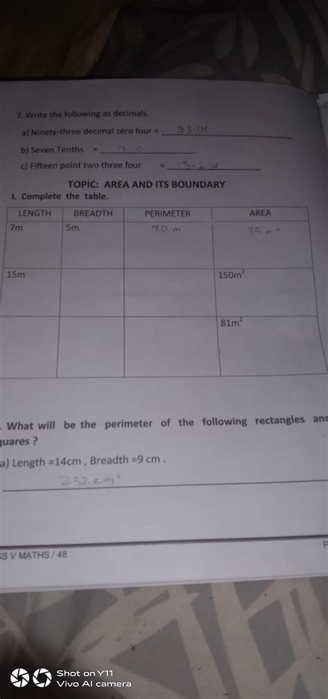 7 Write The Following As Decimalsa Ninety Three Decimal Zero Four