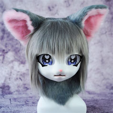 Fursuit Head Cat Play Fursona Custom Great For Furry Fans Cosplay