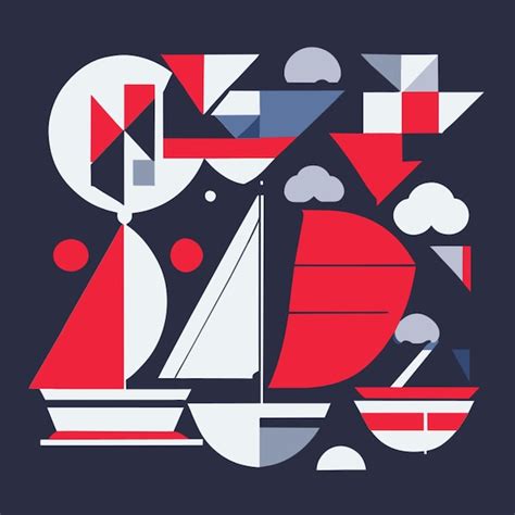 Premium Vector Geometric Sailor Set Print Pattern Textile Neutral Dull Colors Glossy Design