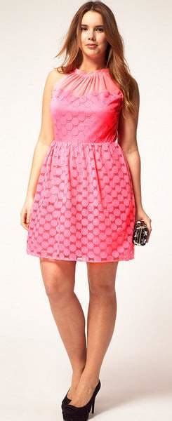 Asos Curve Polka Dot Pink Dress The Curvy Fashionista
