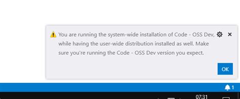 User Level Install Warning When Running Out Of Sources Issue Microsoft Vscode GitHub