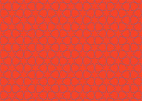 Japanese Six Pointed Star Array Pattern In Red Orange And True Blue N