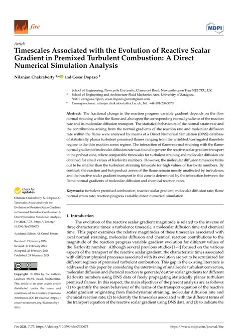 Pdf Timescales Associated With The Evolution Of Reactive Scalar