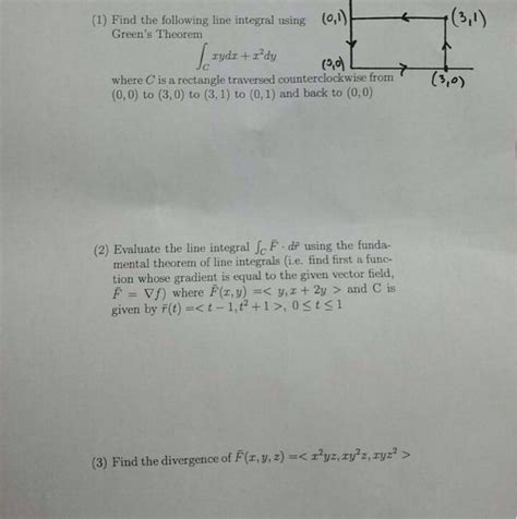 solved find the following line integral using green s
