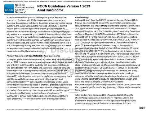 NCCN Guidelines Version 1 2023 CA Anus Pdf