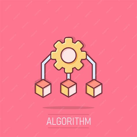 Premium Vector Api Technology Icon In Comic Style Algorithm Cartoon