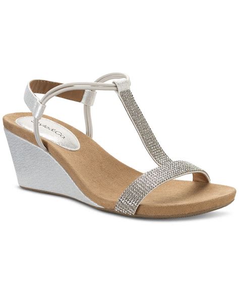 Style And Co Womens Mulan Embellished Wedge Sandals Created Macys Macys