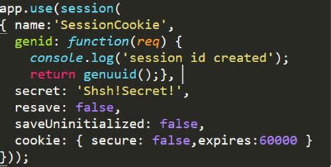 Creating Session In Nodejs One Of The Things That I Found By