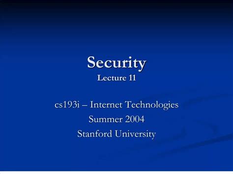 PPT Security Lecture 11 PowerPoint Presentation Free Download ID 189141