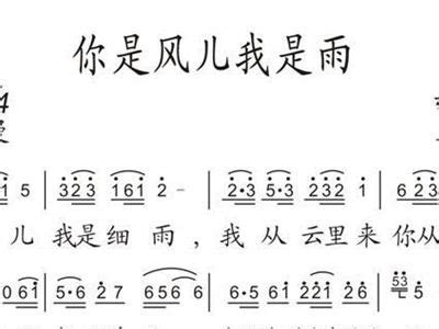 你是风儿我是雨 歌谱 简谱
