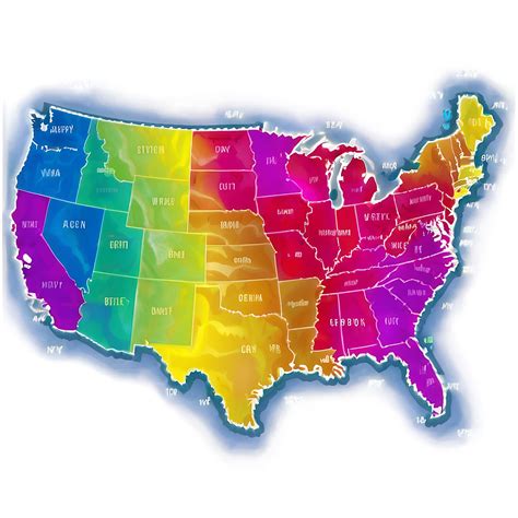 Colorful Usa Map Png Usj Png Image