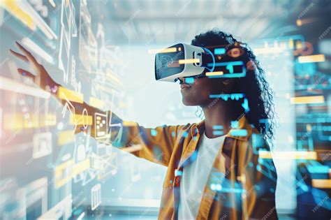 Premium Photo Young Student Experiencing Interactive Augmented Reality Interface Premium Photo Young Student Experiencing Interactive Augmented Reality Interface