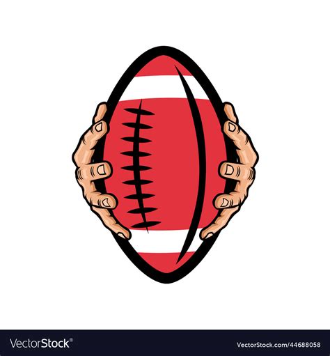 Hand Holding American Football Ball Royalty Free Vector