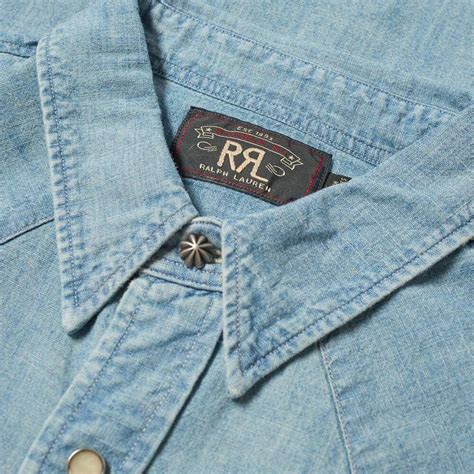 Rrl Mens Buffalo Western Shirt In Davey Wash Rrl