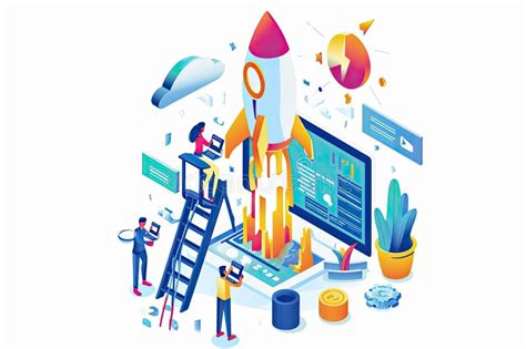 Launching New Product Or Service Technology Development Process Stock Illustration