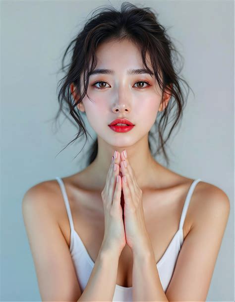 깨끗하고 아름다운 피부를 가진 20대 젊은 여성의 모습 유토이미지 상세페이지 베이직샵 사진 22822990