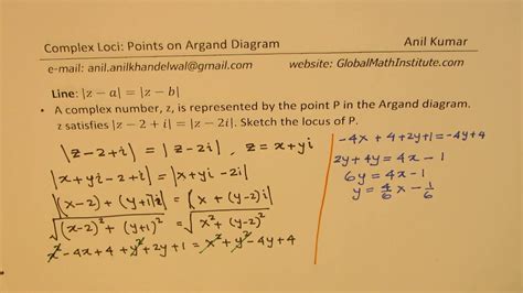 A Complex Number Loci Represented By Argand Diagram Youtube