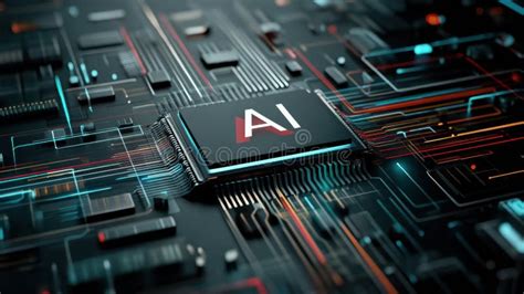 Stylized Microchip With Ai Label In A Minimal Tech Background Showcasing Modern Technology And