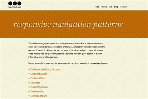 Responsive Navigation Patterns