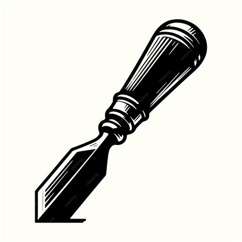 Chisel Tool Silhouette Vector Template Premium Ai Generated Vector